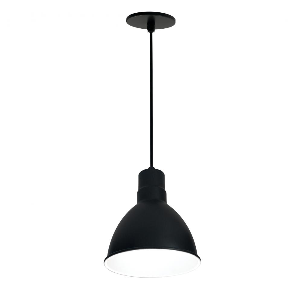 8" RLM LED Shade, 1200lm, 3000K, Black/White, 120V 0-10V/Triac/ELV ...