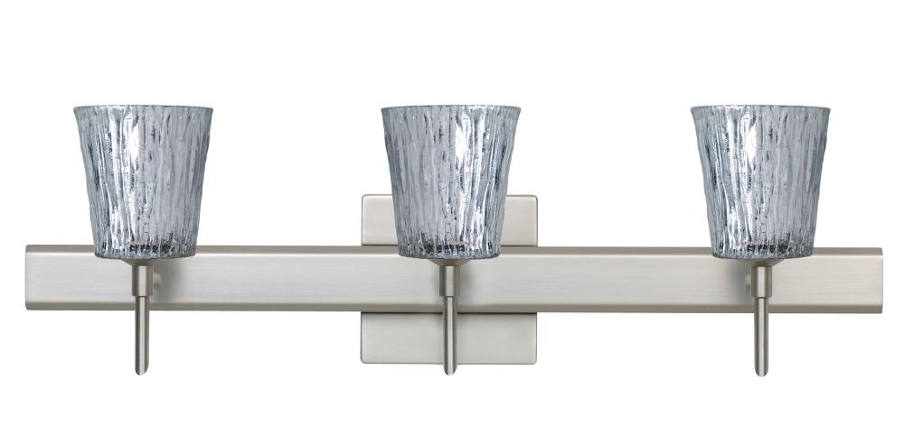 Besa Wall With SQ Canopy Nico 4 Satin Nickel Stone Silver Foil 3x5W LED ...